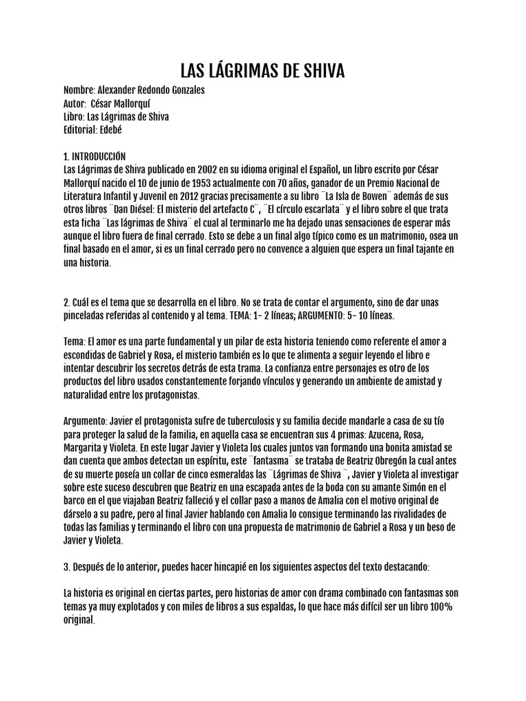 Las Lágrimas de Shiva | PDF