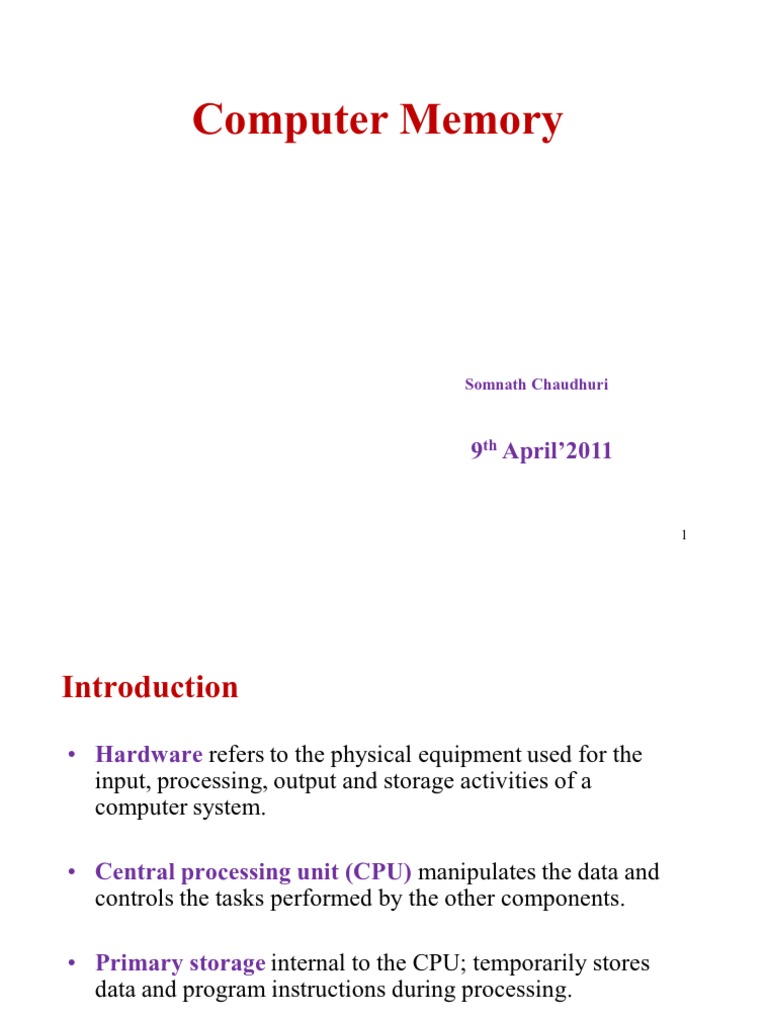 An In-Depth Explanation of Computer Memory: Types, Hierarchy and Functions | PDF | Computer Data ...