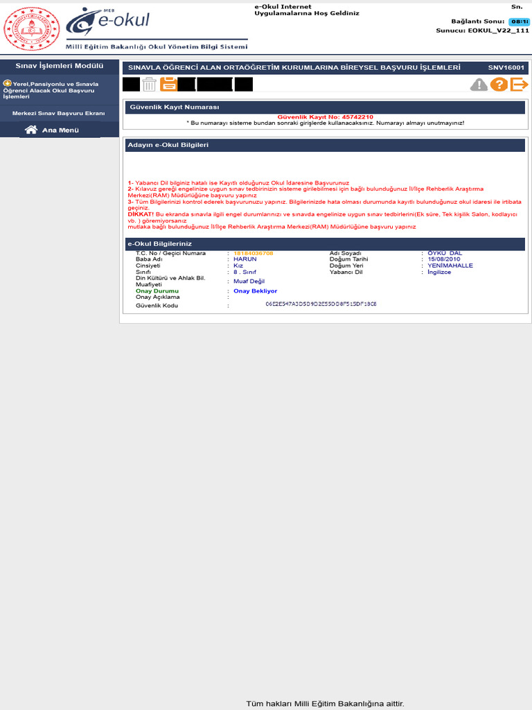 E-Okul İlkÖğretim Uygulamaları | PDF
