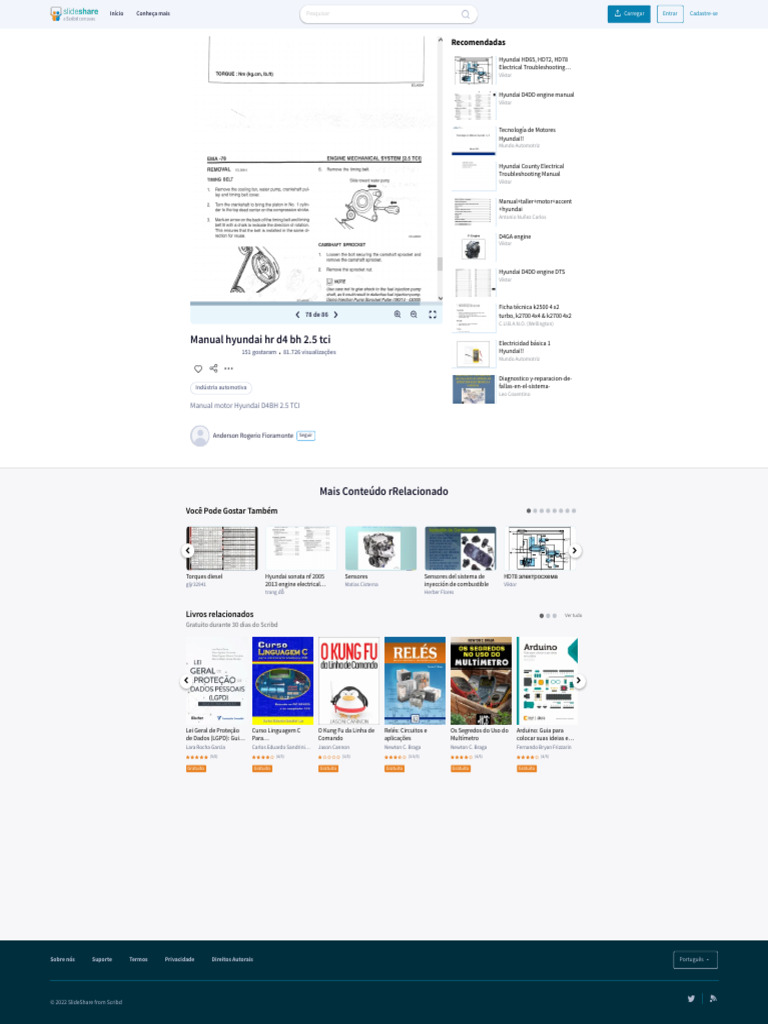 Manual Hyundai HR d4 BH 2.5 Tci | PDF