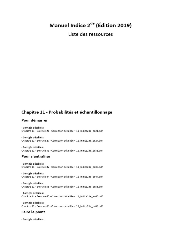Liste Des Ressources | PDF