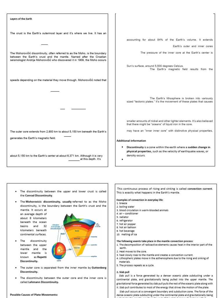 notes-layers-of-the-earth-and-earths-mechanism-pdf | PDF