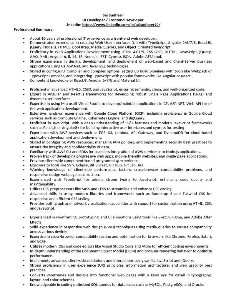 Sai Sudheer_UI Developer | PDF