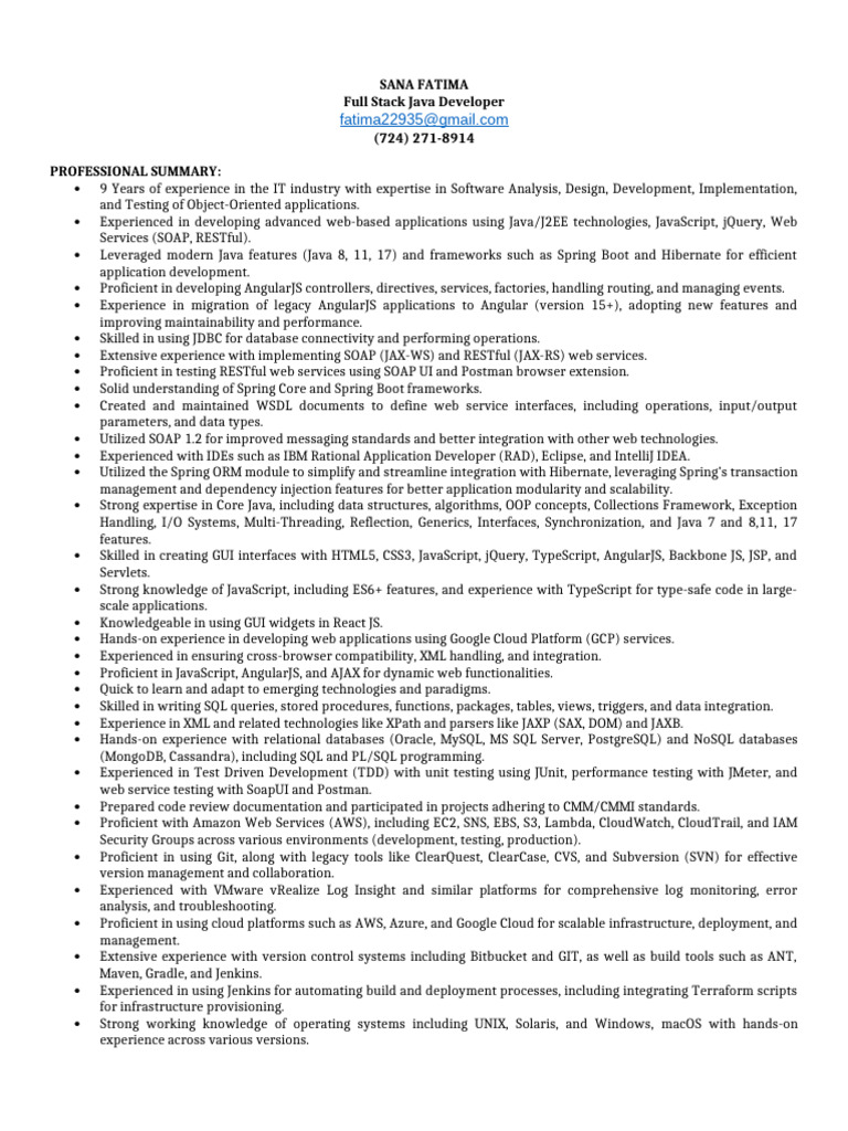 Sana Fatima Resume | PDF