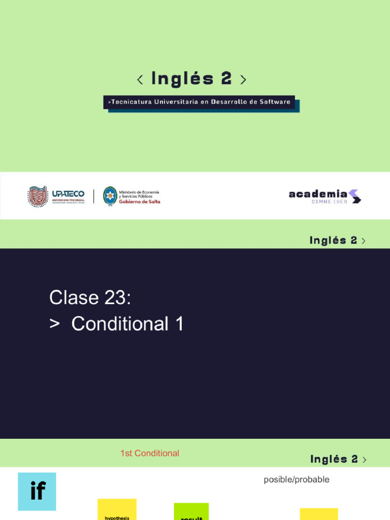Clase 23 y 24 - Condicional 1,2 y 3 | PDF