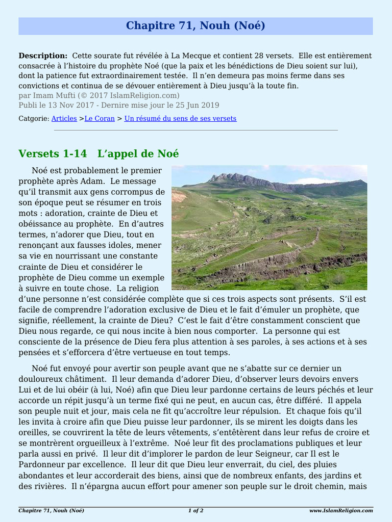 Chapter 71 Nuh Noah 11026 FR | PDF