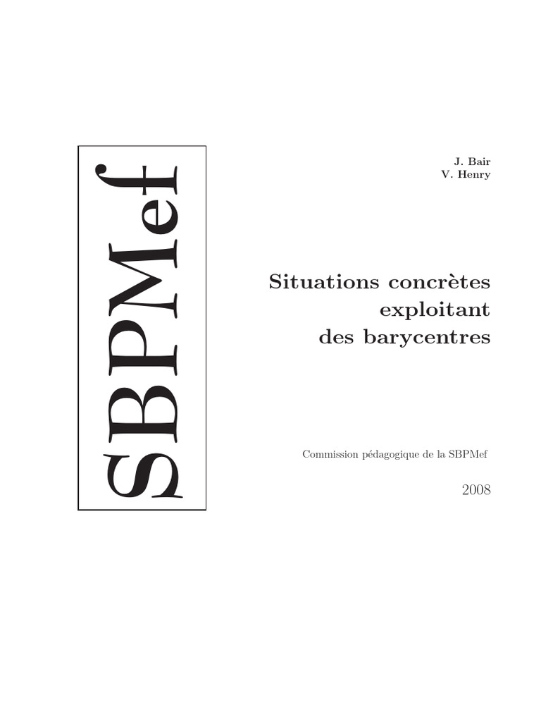 Brochure Barycentres | PDF