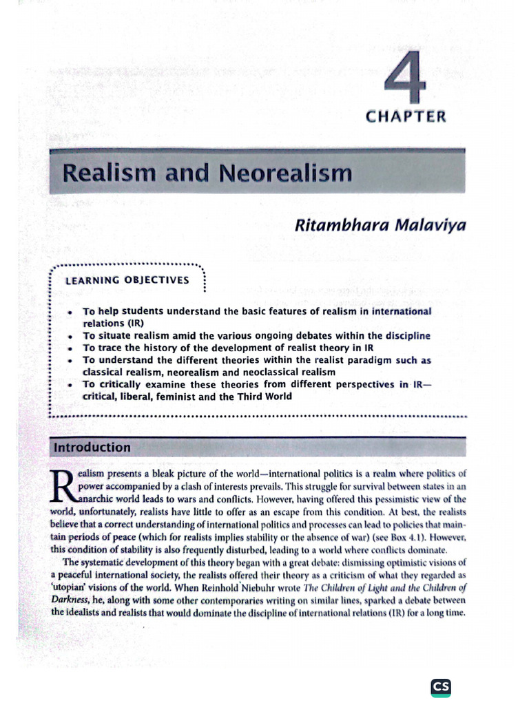 Realism and Neo Realism | PDF
