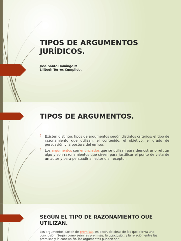 Tipos de Argumentos Jurídicos | PDF