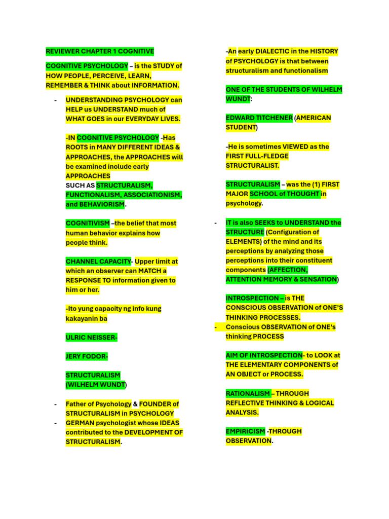 Chapter 1 Cognitive | PDF