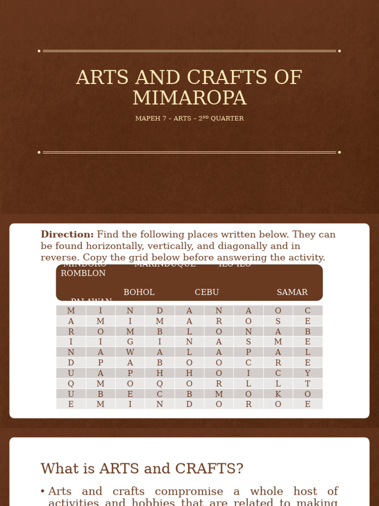 ARTS-AND-CRAFTS-OF-MIMAROPA q3 w2 | PDF