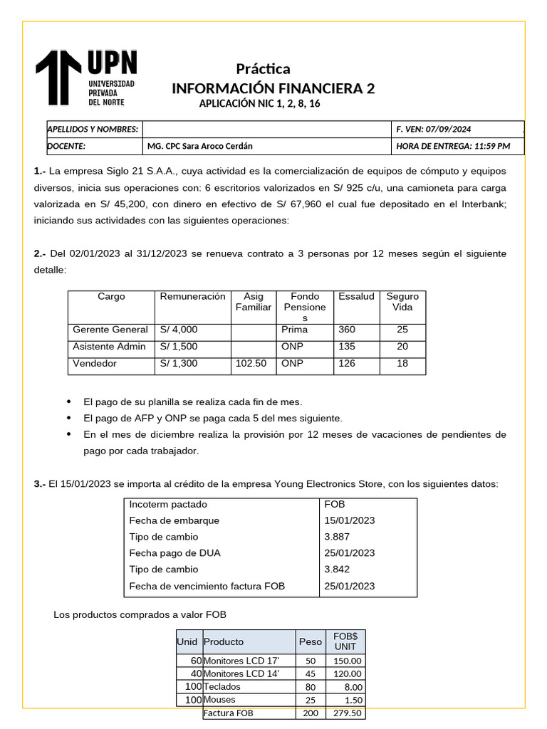 Enunciado Práctica Sem 3 | PDF
