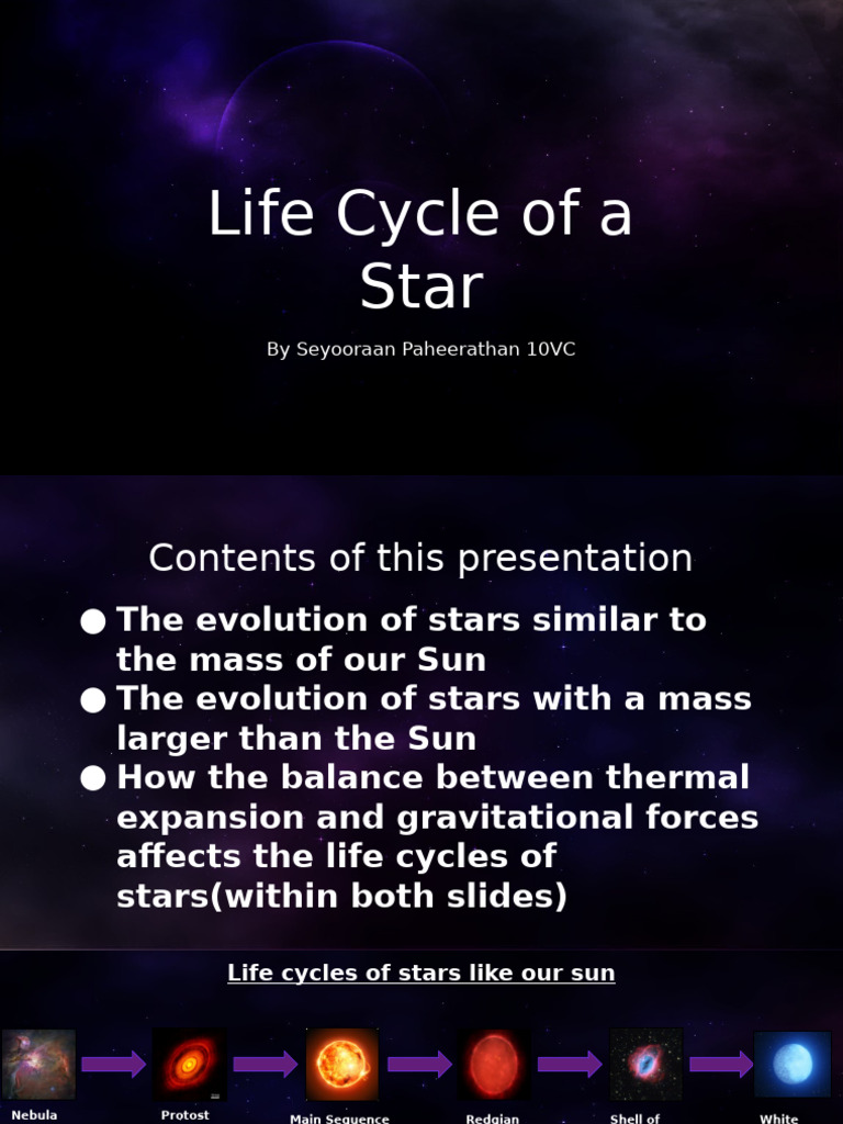 Presentation On Life Cycle of A Star | PDF