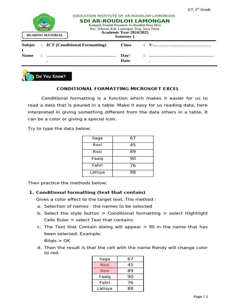 RM Conditional Formatting | PDF | Computing