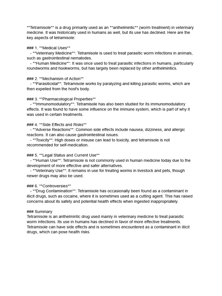 Tetramisole | PDF