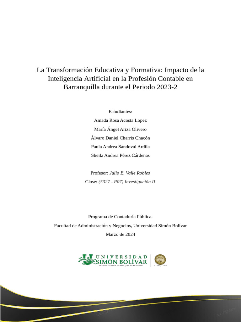 Investigación II - Proyecto Mzo 2024-1 | PDF