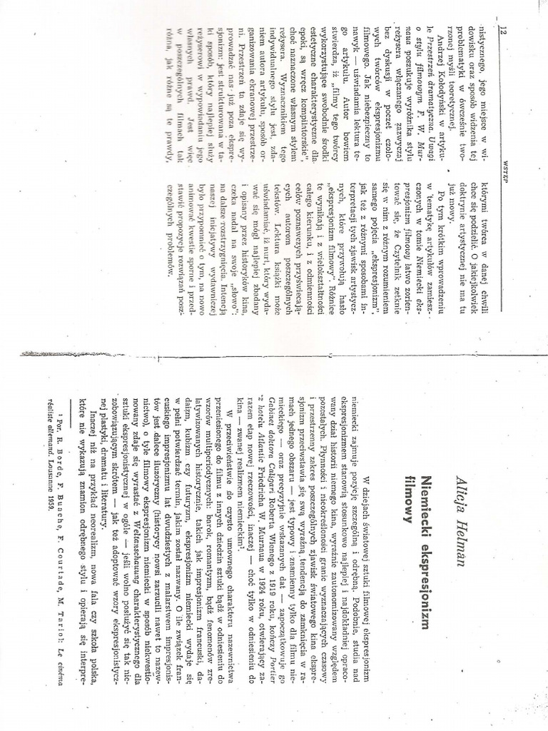 A Helman - Niemiecki Ekspresjonizm Filmowy | PDF