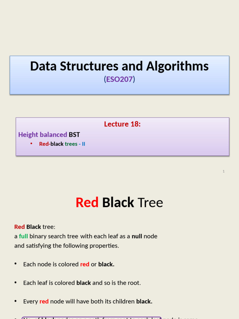 Lec18 Red Black Tree II | PDF