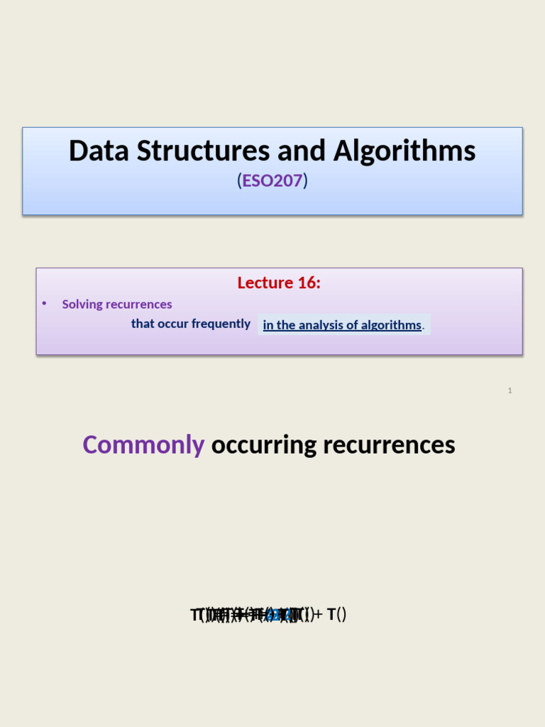 Lec16 Recurrences | PDF