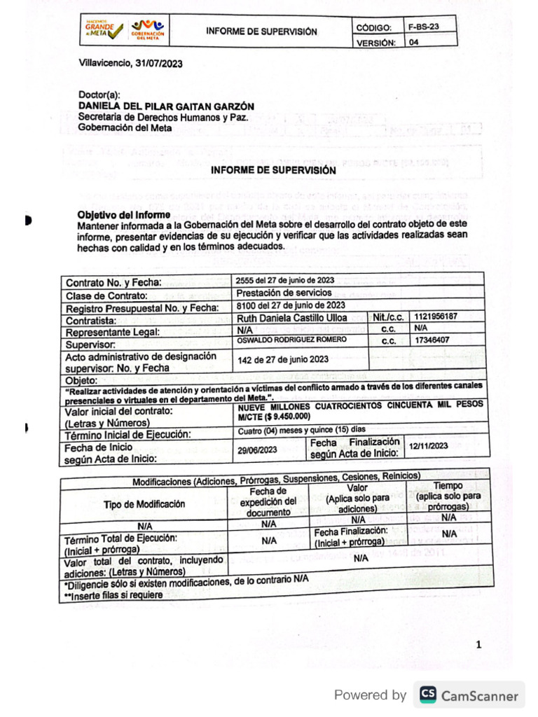 INFORME DE SUPERVISIÓN C1 | PDF