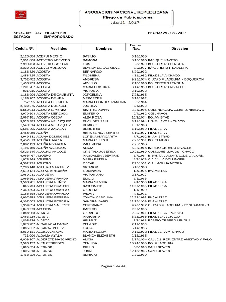 Padron para Imprimir | PDF