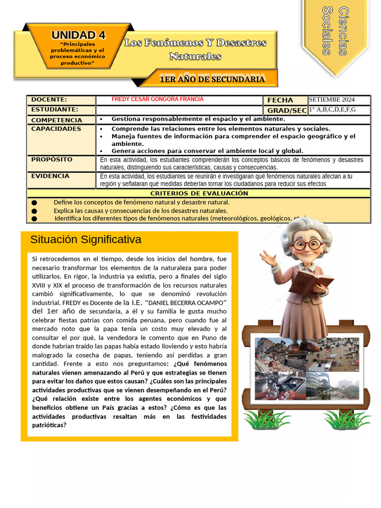 Ficha de Actividad CCSS 1° - Semana 1 | PDF