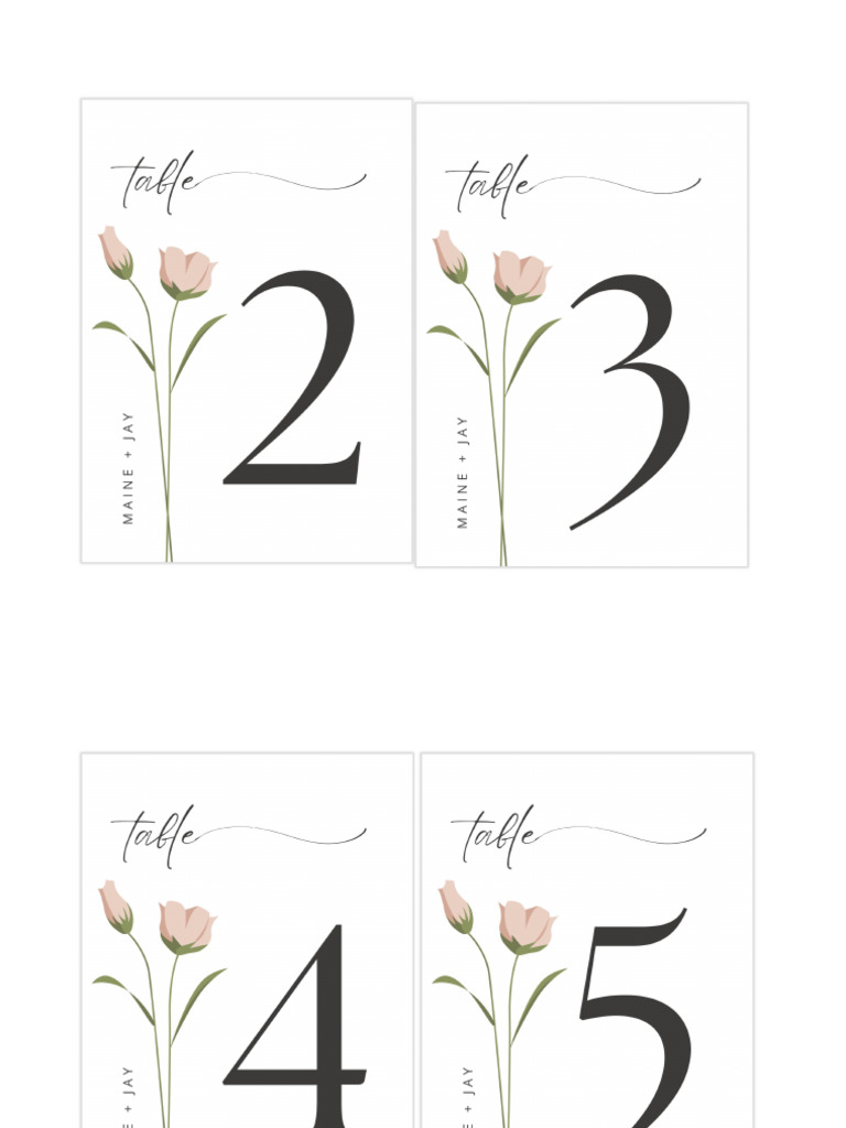 table numbers | PDF