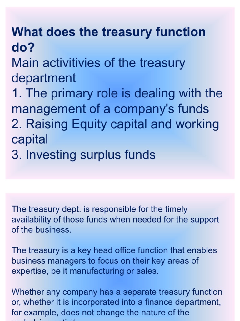 Fely Function of Treasury | Market Liquidity | Financial Markets