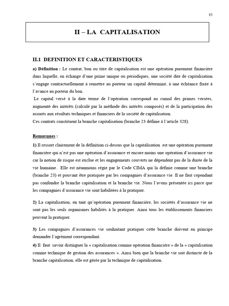 Cours de Capitalisation | PDF