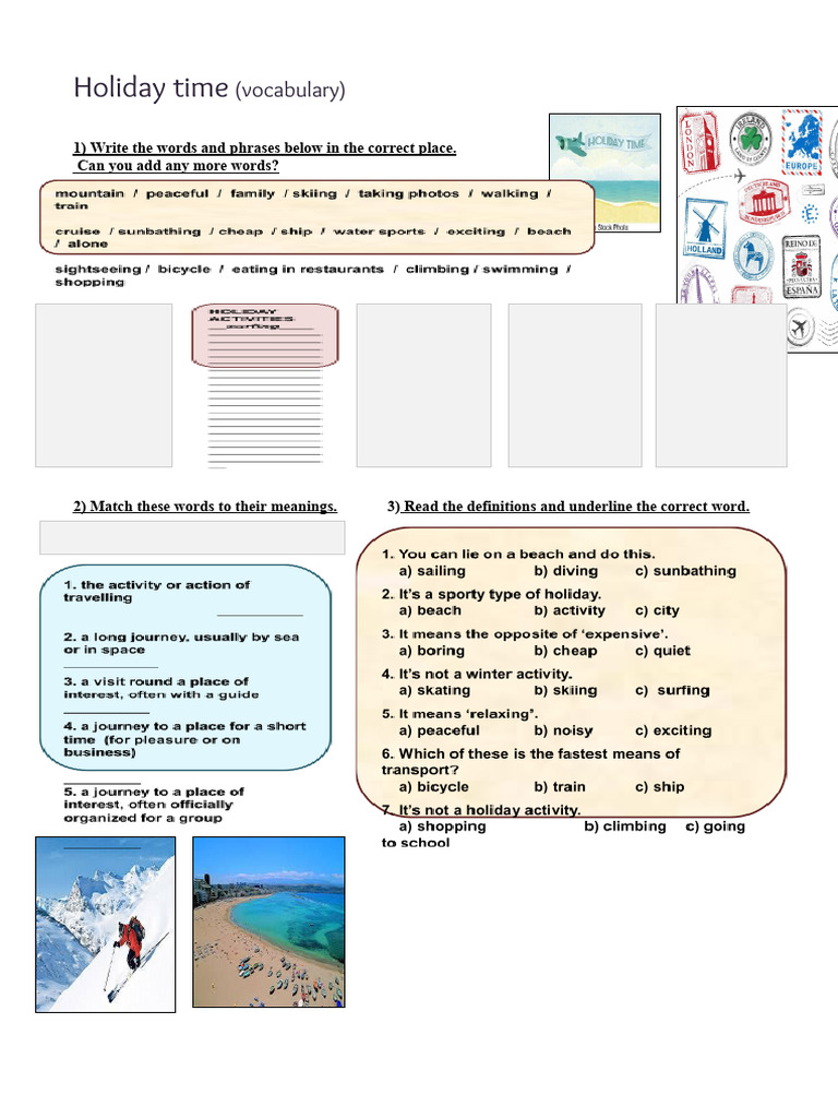 Holiday Vocabulary and Activities Guide | PDF