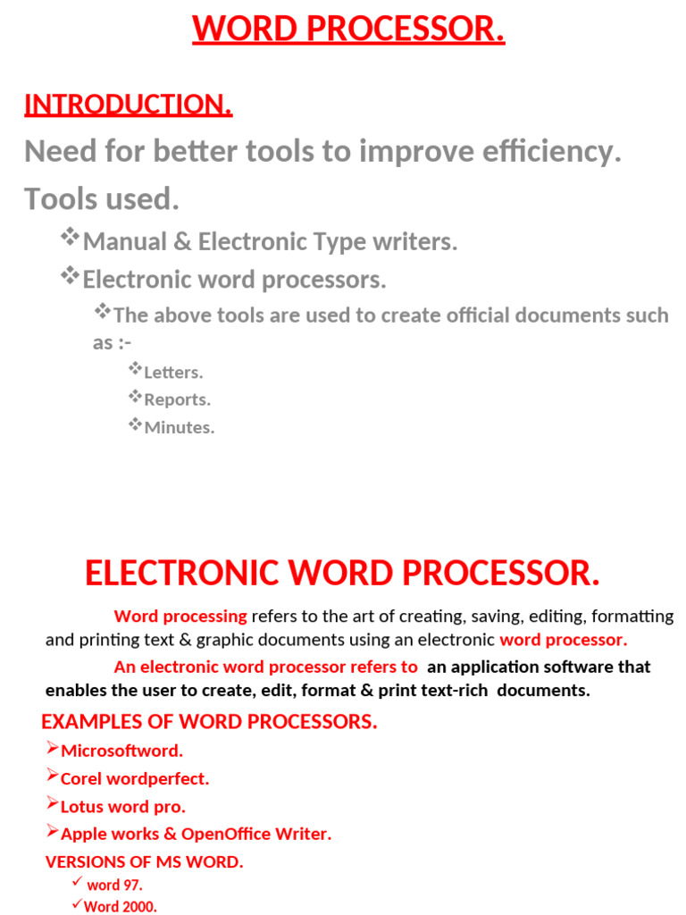 Word Processor Form Two Work - Word, Excel & Dbase | PDF