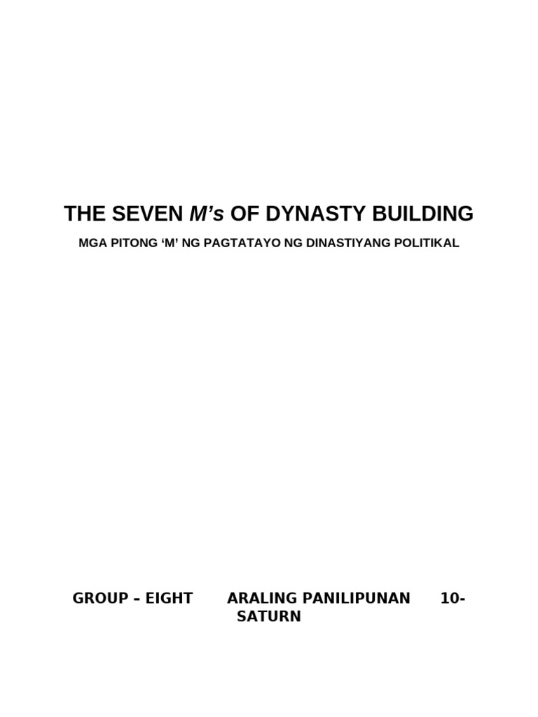 Seven M's of Dynasty Building | PDF