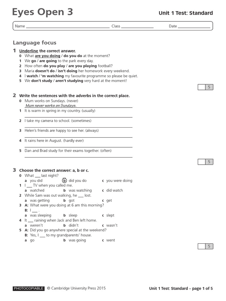 Unit 1 - Standard Test | PDF