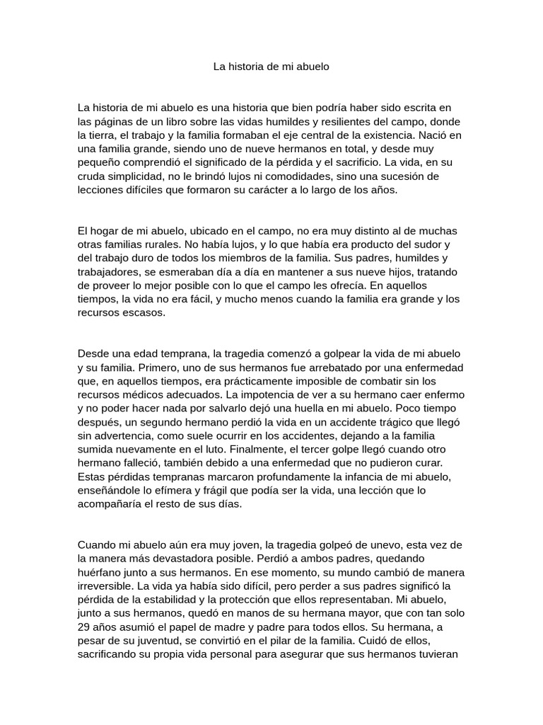 La Historia de Mi Abuelo | PDF