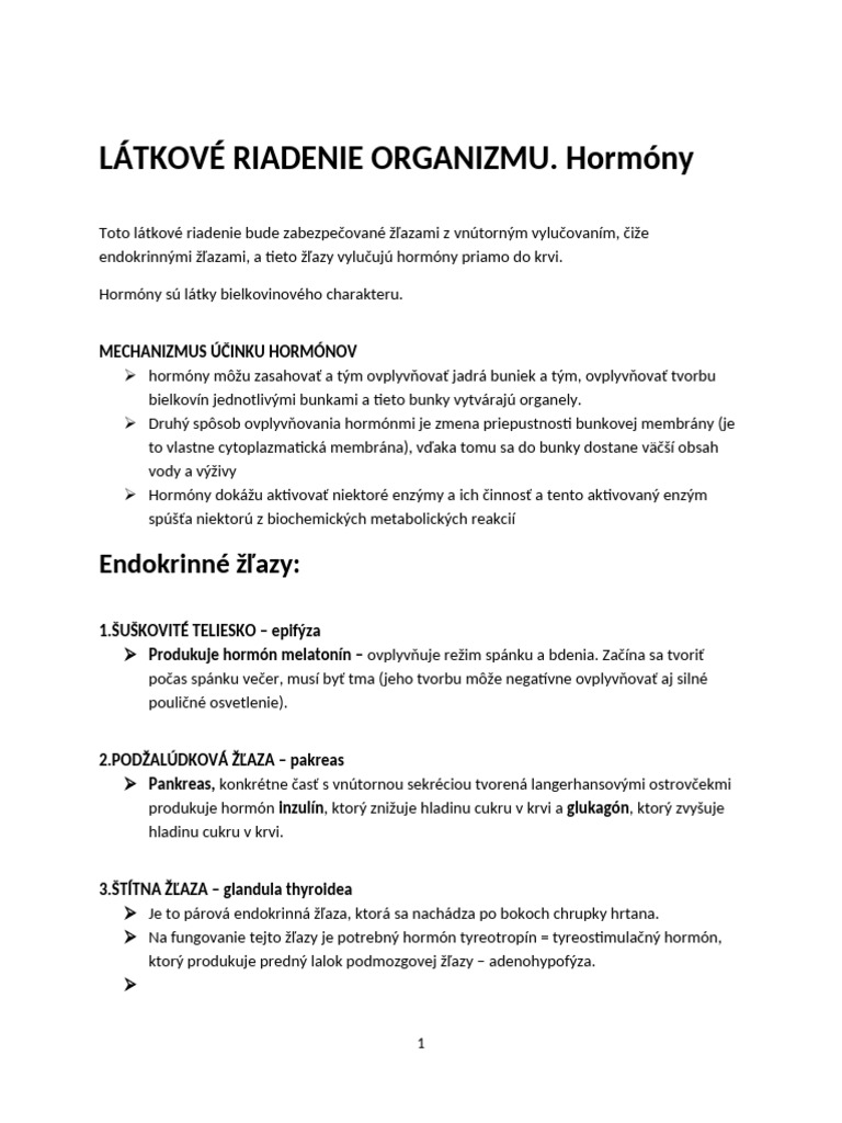 ANF II. HormonÃ¡lna Sãºstava 1 | PDF