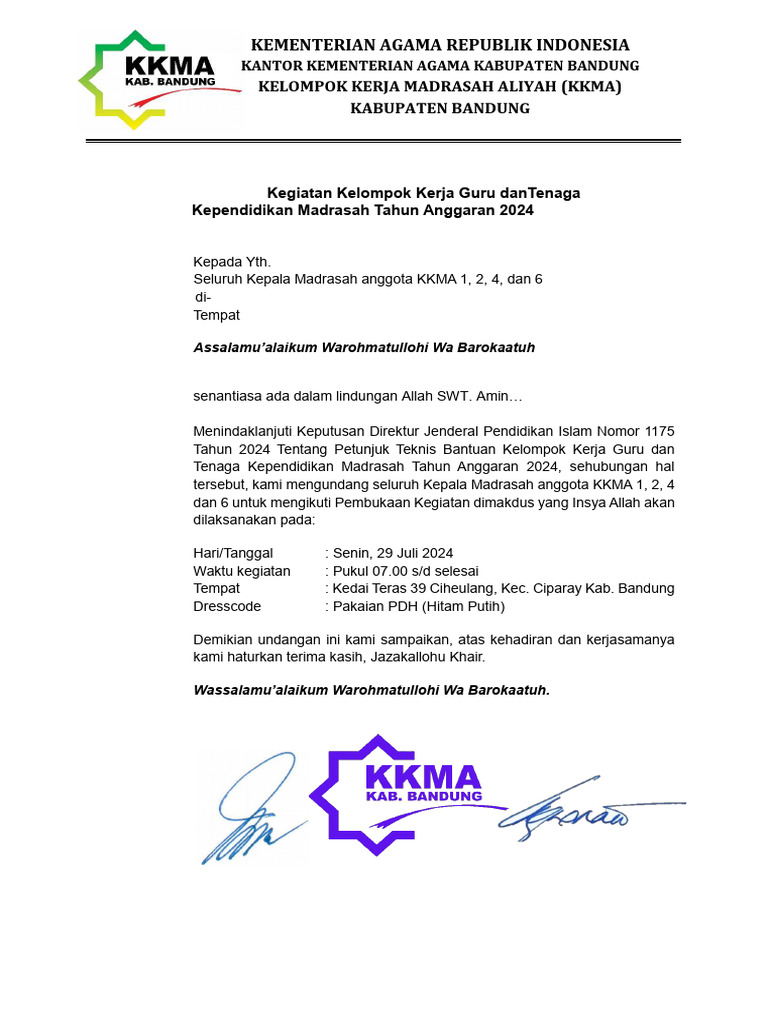 UNDANGAN MENGIKUTI KEG. POKJA BAGI KAMAD, 29 JULI 2024 | PDF