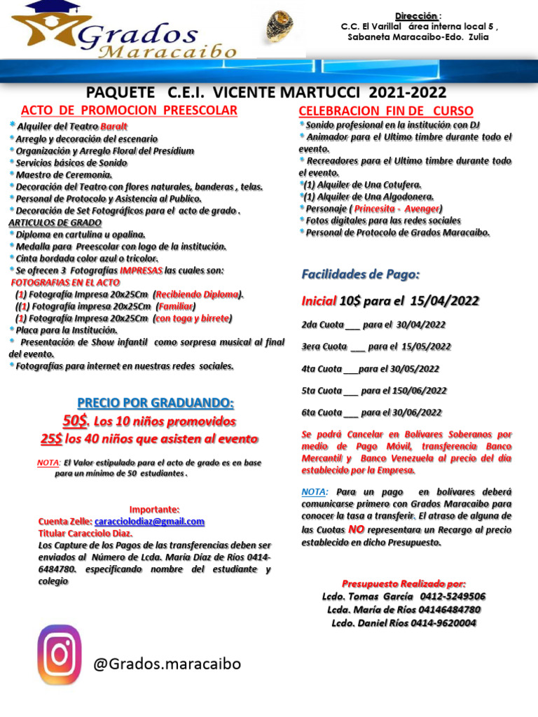 Vicente Marcusi 21-22 Prescolar y 6to | PDF