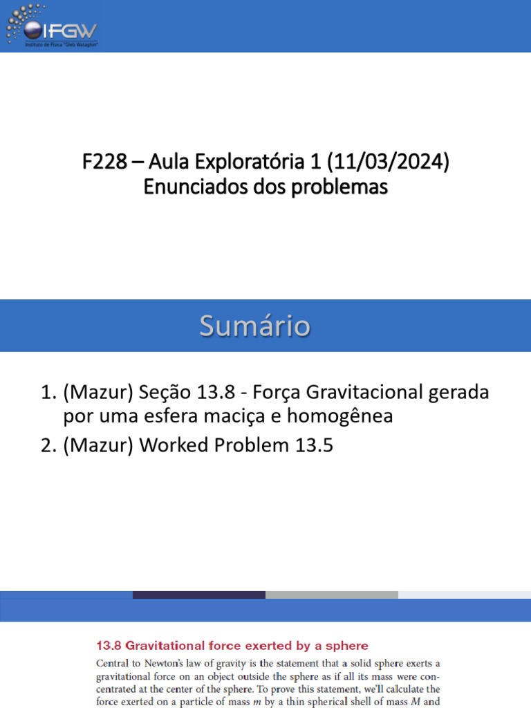 2024 - 03 - 11 - F228 - Aula Exploratória 1 - Enunciados | PDF
