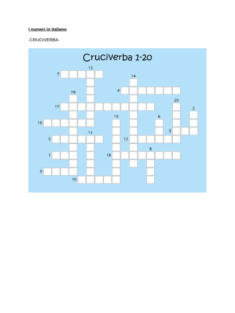 I Numeri in Italiano | PDF