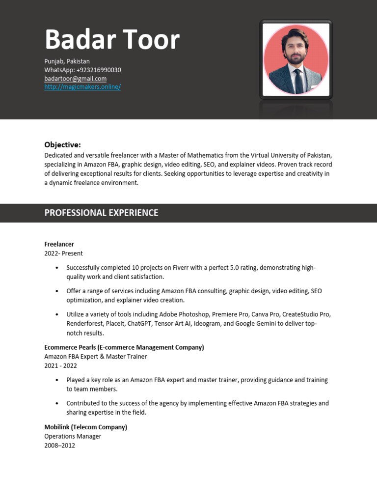 Badar CV PDF, My CV | PDF | Business