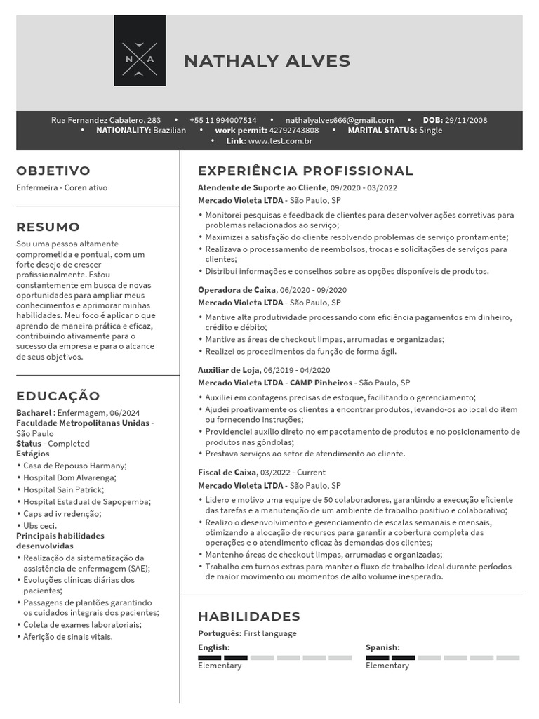 Nathaly Alves CV | PDF