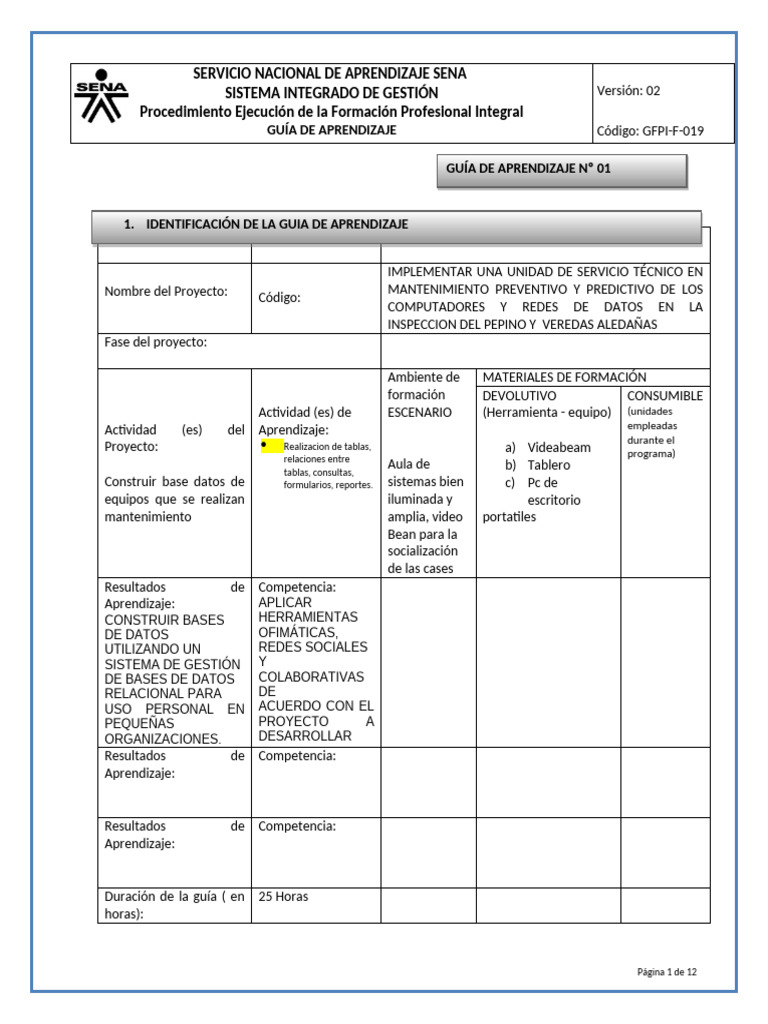Guia de Aprendizaje n1 Acces Base de Dat (1) | PDF