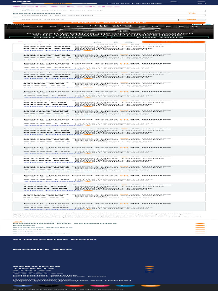 Train Schedules New Jersey Public Transportation Corporation | PDF