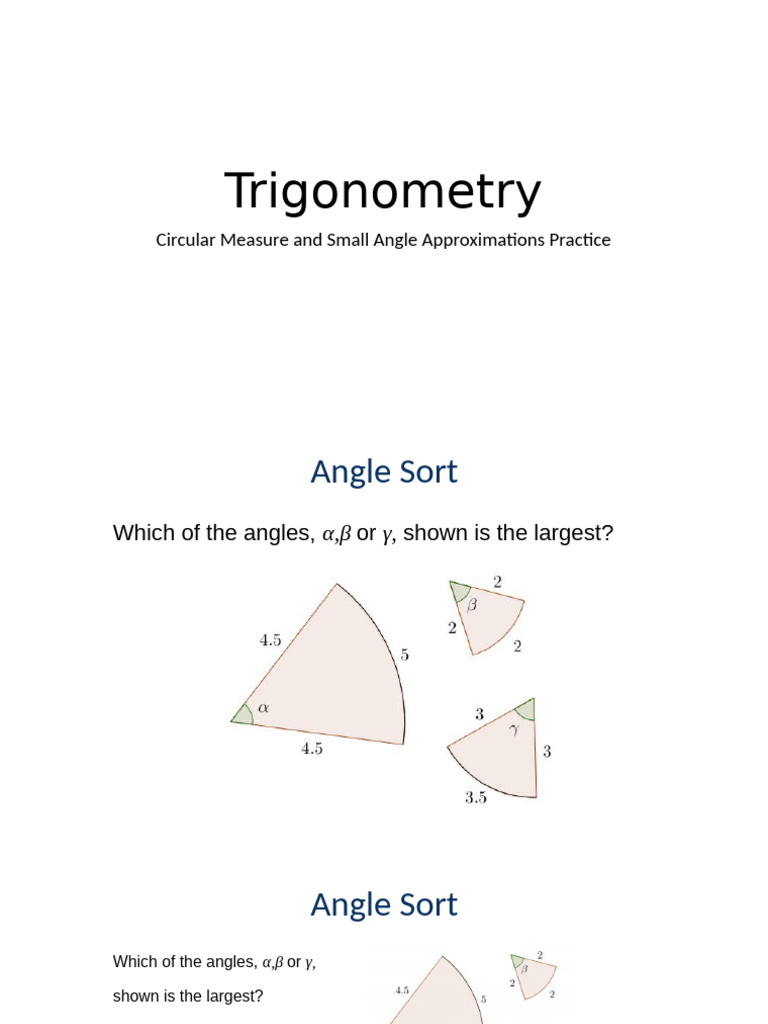 Circular Measure and Small Angle Practice | PDF