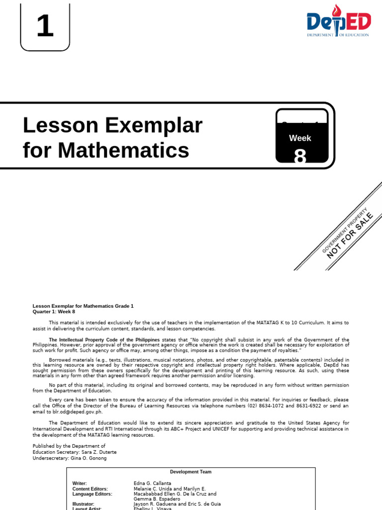 LE Math1 Q1 Wk8 Revised | PDF
