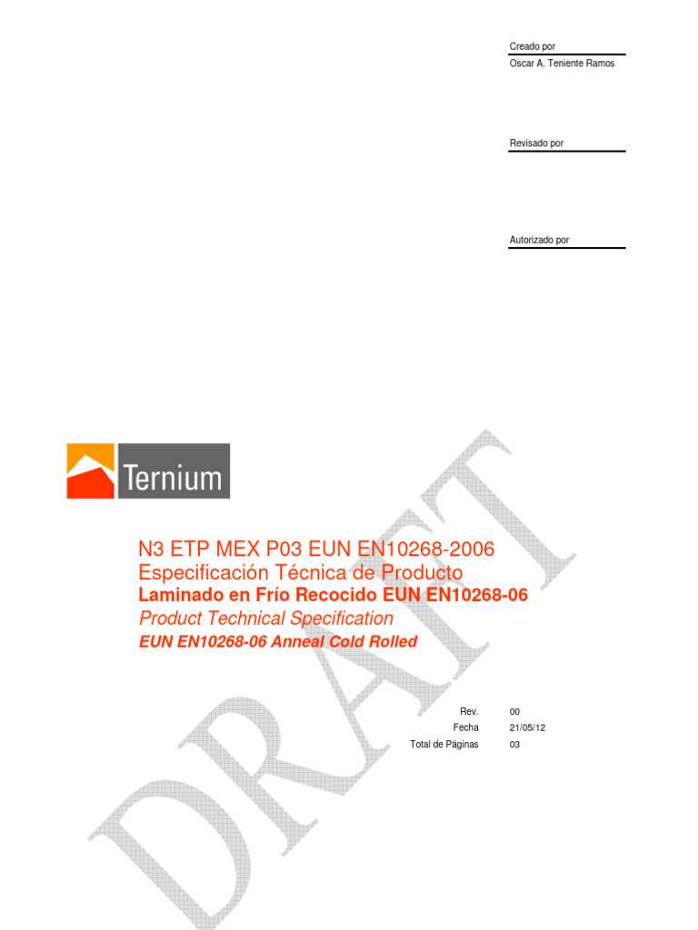 N3 Etp Mex P03 Eun En10268-2006 | PDF