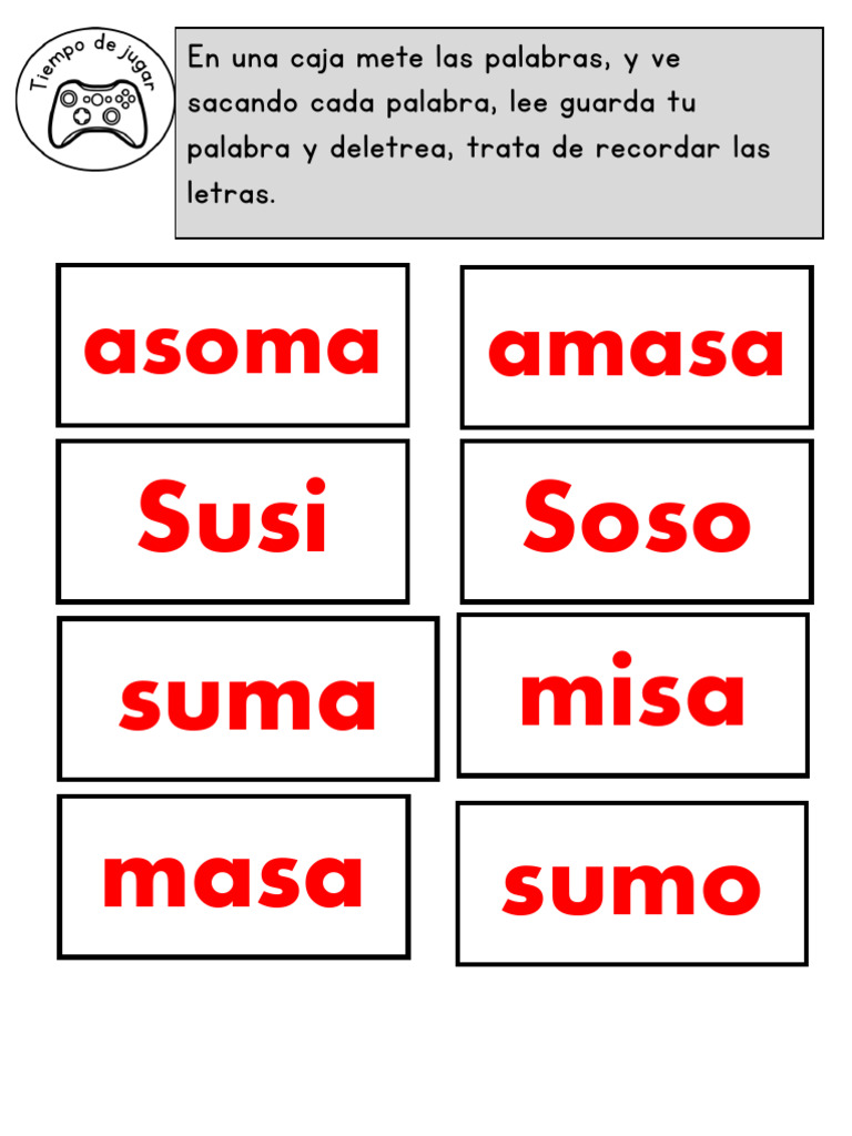 Palabras Para La Cajita Magica Pdf