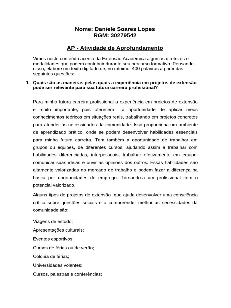 atividade de aprofundamento | PDF