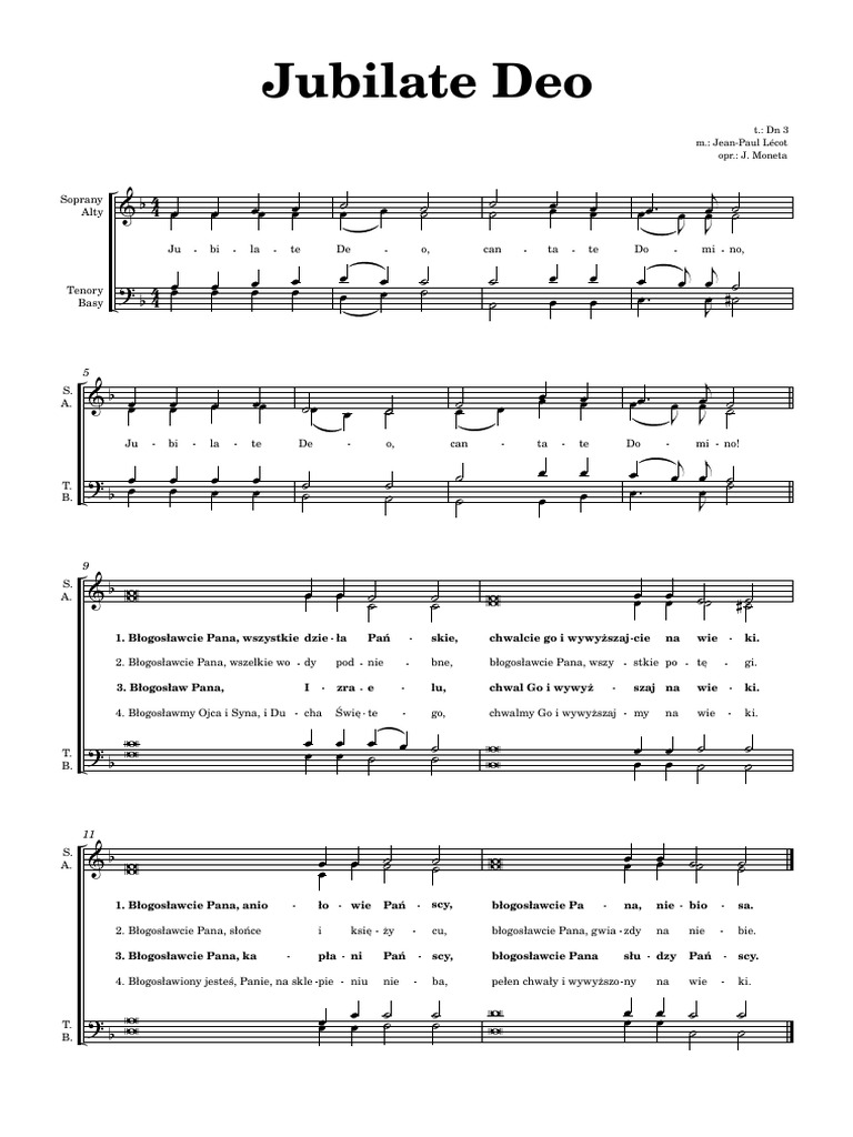 Jubilate Deo | PDF