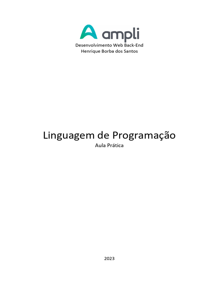 Trabalho de Linguagem de Programação | PDF